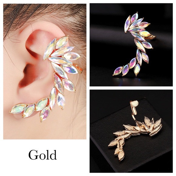 Jewelry | Iridescent Crystal Rhinestone Ear Cuff Earring | Poshmark